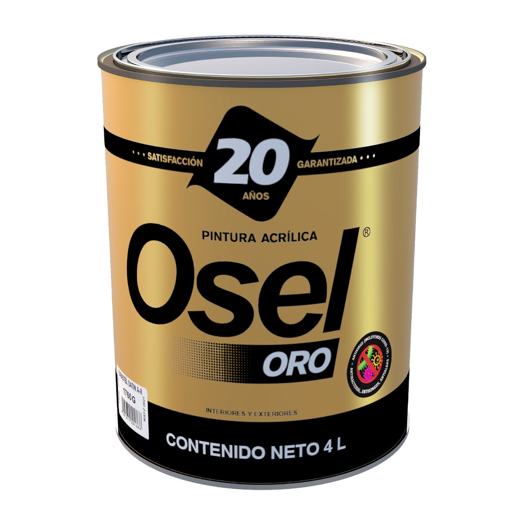 PINTURA VINILIC SATIN OSEL ORO 4 L – Materiales Camargo - Materiales de Construcción